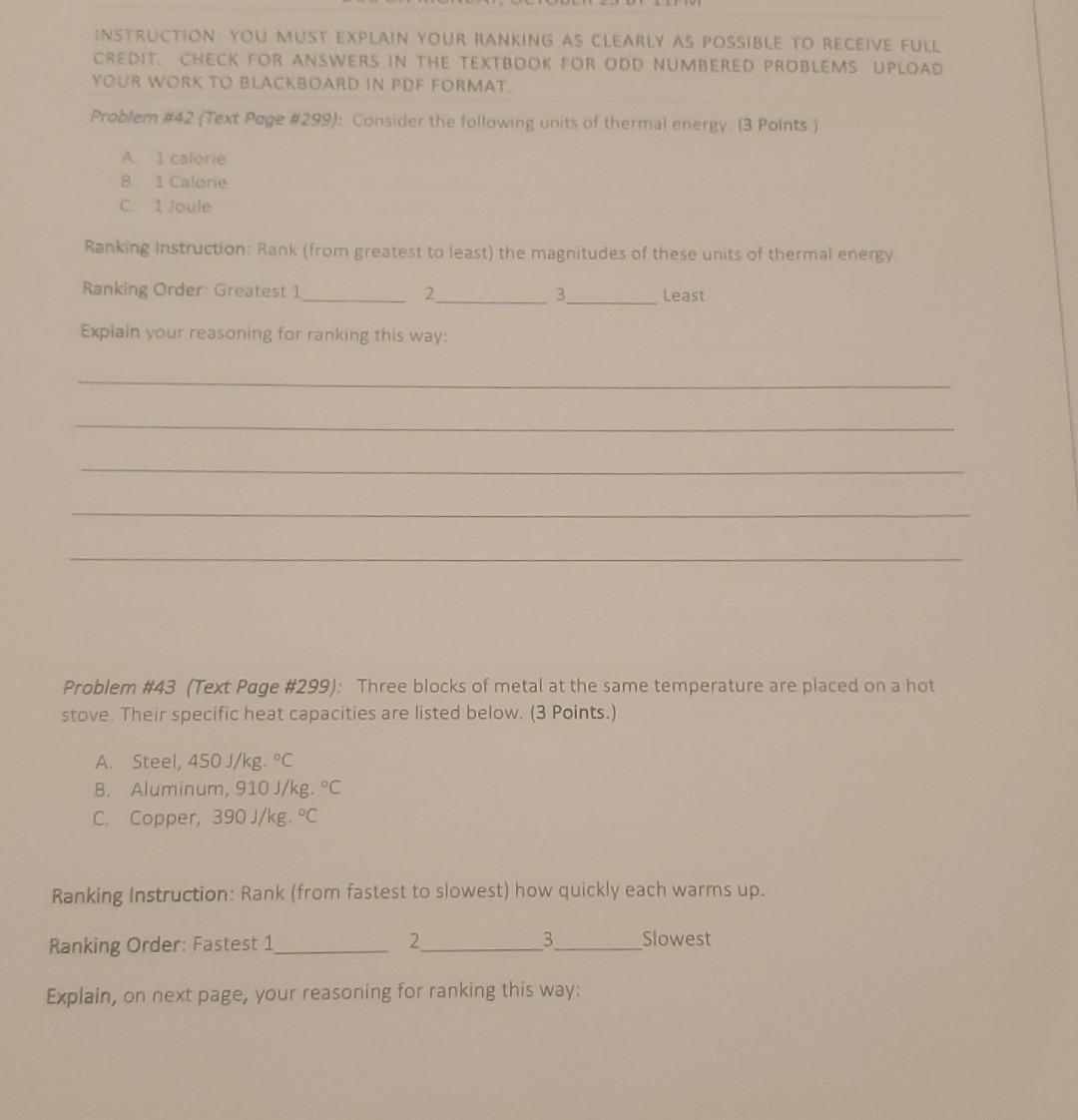 Solved INSTRUCTION YOU MUST EXPLAIN YOUR RANKING AS CLEARLY | Chegg.com