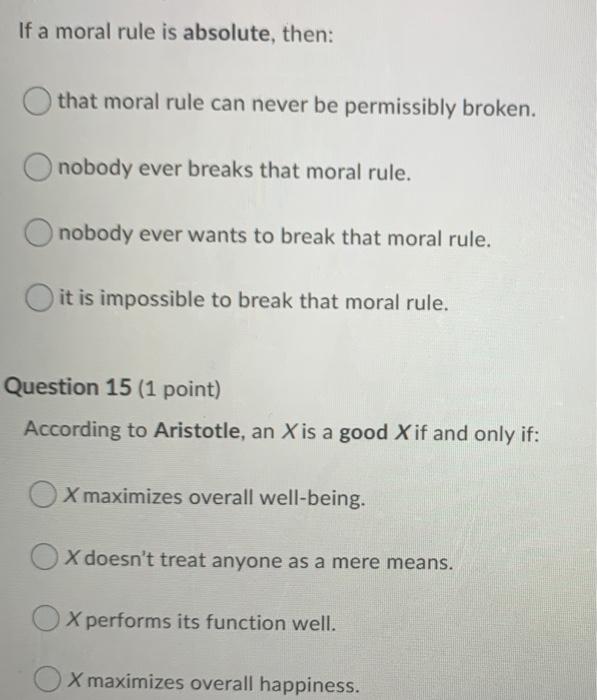 Solved According to which of the following views of | Chegg.com