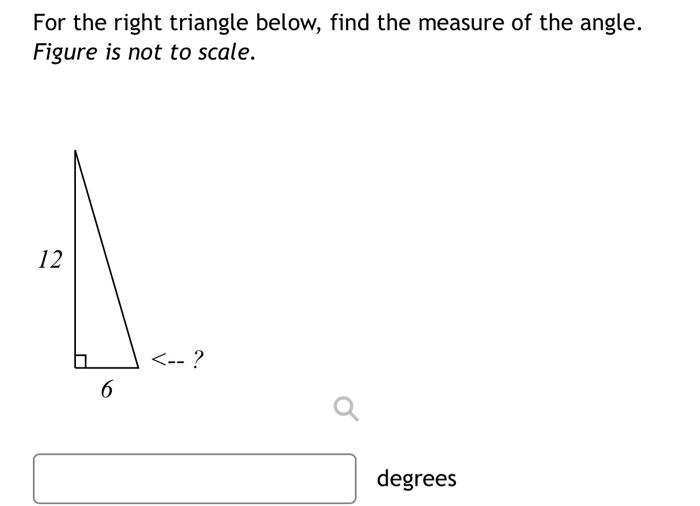 Solved For the right triangle below, find the measure of the | Chegg.com