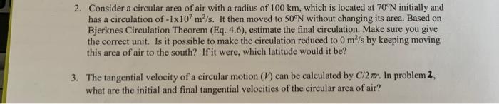 Solved 2. Consider a circular area of air with a radius of | Chegg.com