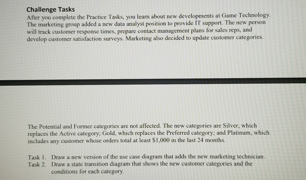 Solved Challenge Tasks After you complete the Practice | Chegg.com