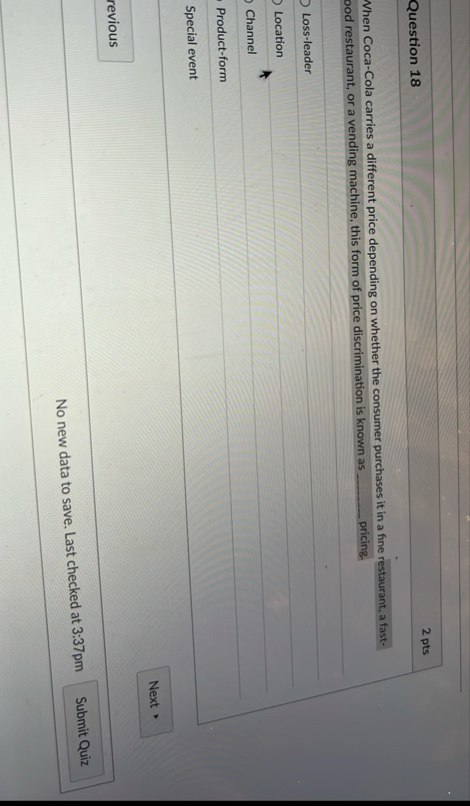 Solved Question 182 ﻿ptsWhen Coca-Cola carries a different | Chegg.com