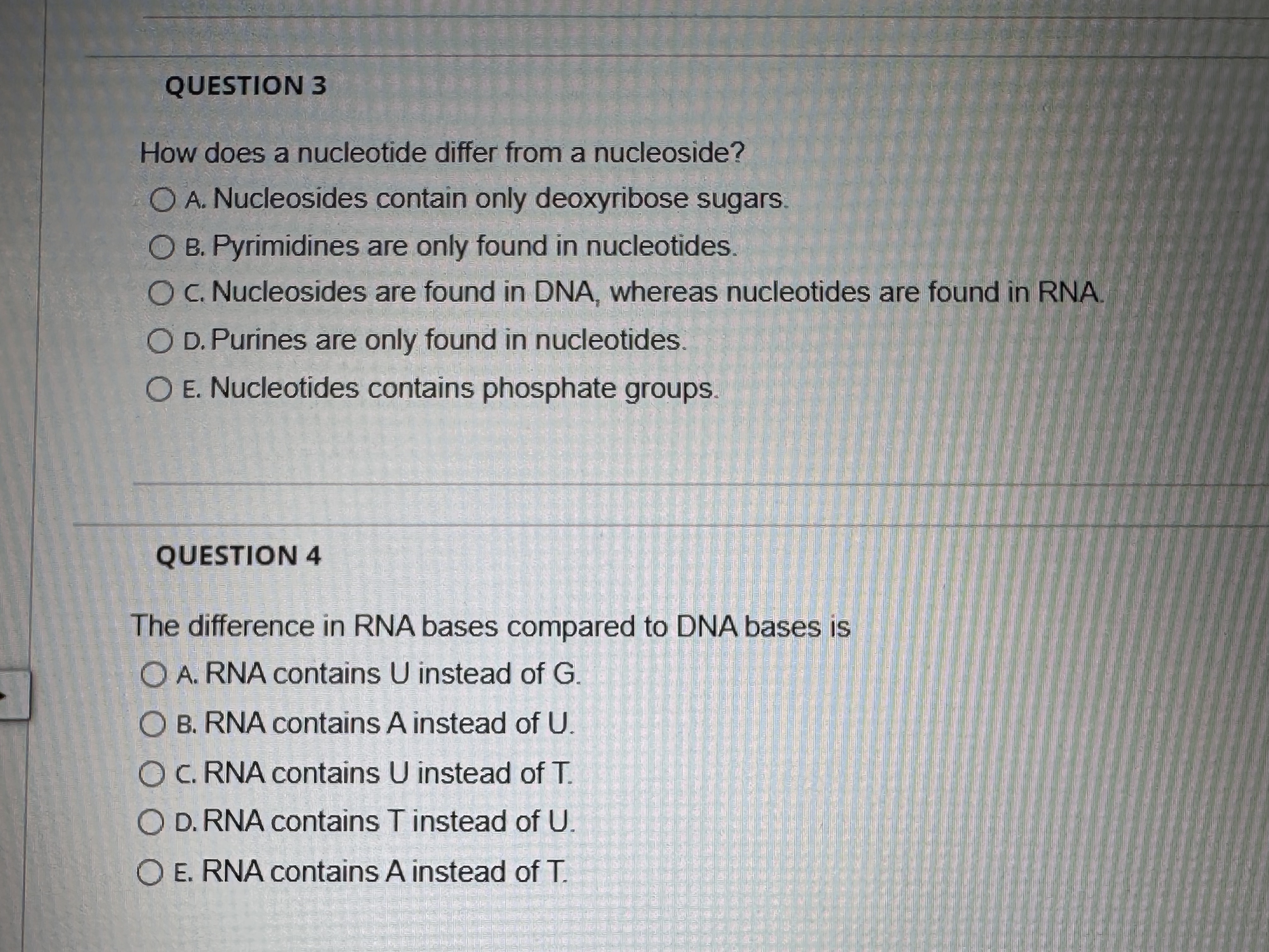 Solved QUESTION 3How does a nucleotide differ from a | Chegg.com