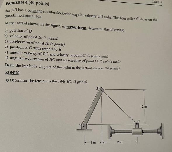 Solved problem 4 (40 ﻿points)Bar \( ﻿A B \) ﻿has a constant | Chegg.com