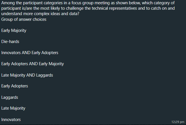 Solved Among the participant categories in a focus group | Chegg.com