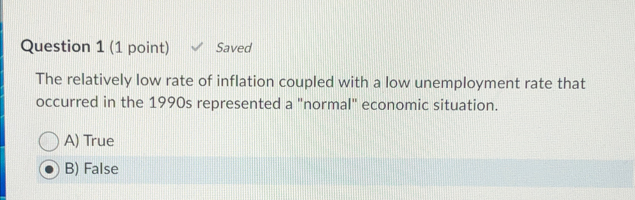 Solved Question 1 (1 ﻿point) ﻿SavedThe relatively low rate | Chegg.com