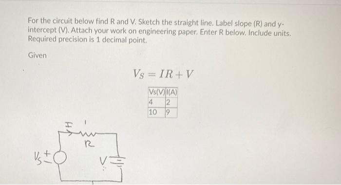 Solved For the circuit below find Rand V. Sketch the | Chegg.com