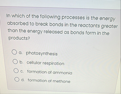 Solved In which of the following processes is the energy | Chegg.com
