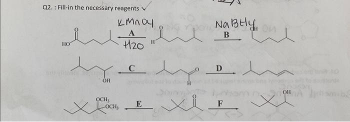 Solved Fill in the Necessary Reagants for C, D, E and F | Chegg.com