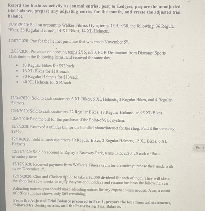 Solved Record the business activity as journal entries, post | Chegg.com