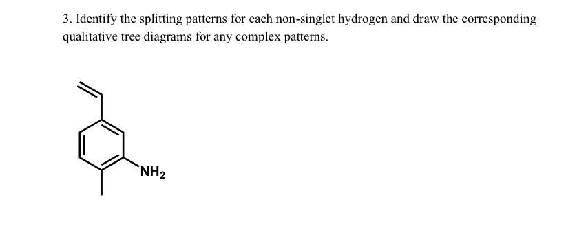 Solved Identify the splitting patterns for each non-singlet | Chegg.com