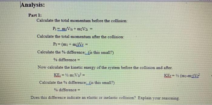 Solved Lab 5 Conservation of Momentum: Collision in One | Chegg.com