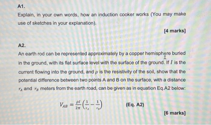 Solved A1. Explain, in your own words, how an induction | Chegg.com