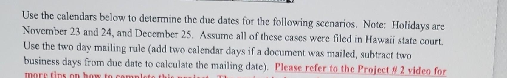 Use the calendars below to determine the due dates | Chegg.com