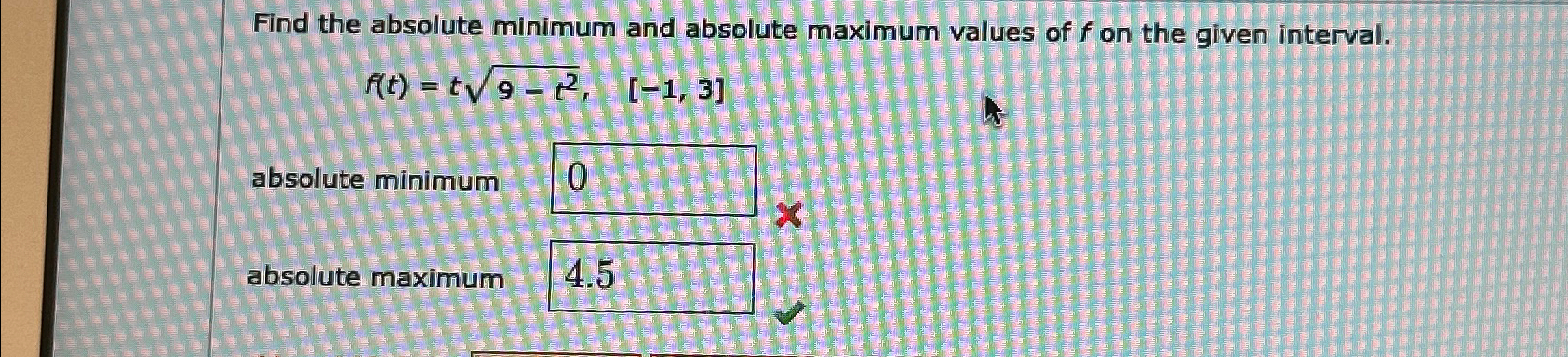 Solved Find The Absolute Minimum And Absolute Maximum Values 5854