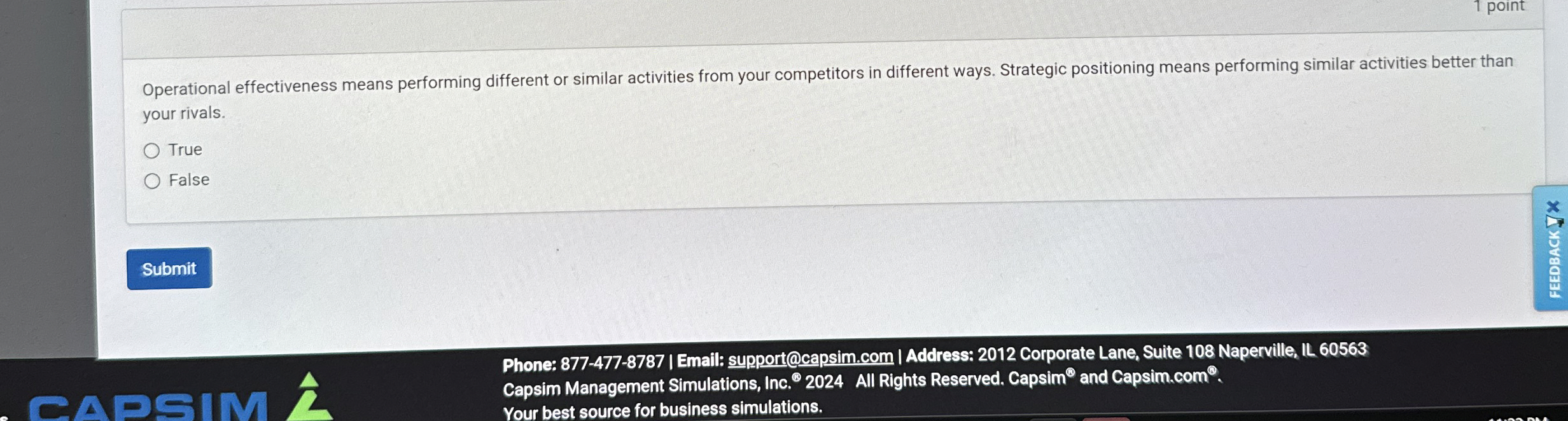 Solved 1 ﻿pointOperational effectiveness means performing | Chegg.com