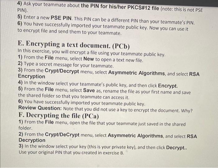 A. Setup In this exercise, PCa and PCb will exchange | Chegg.com