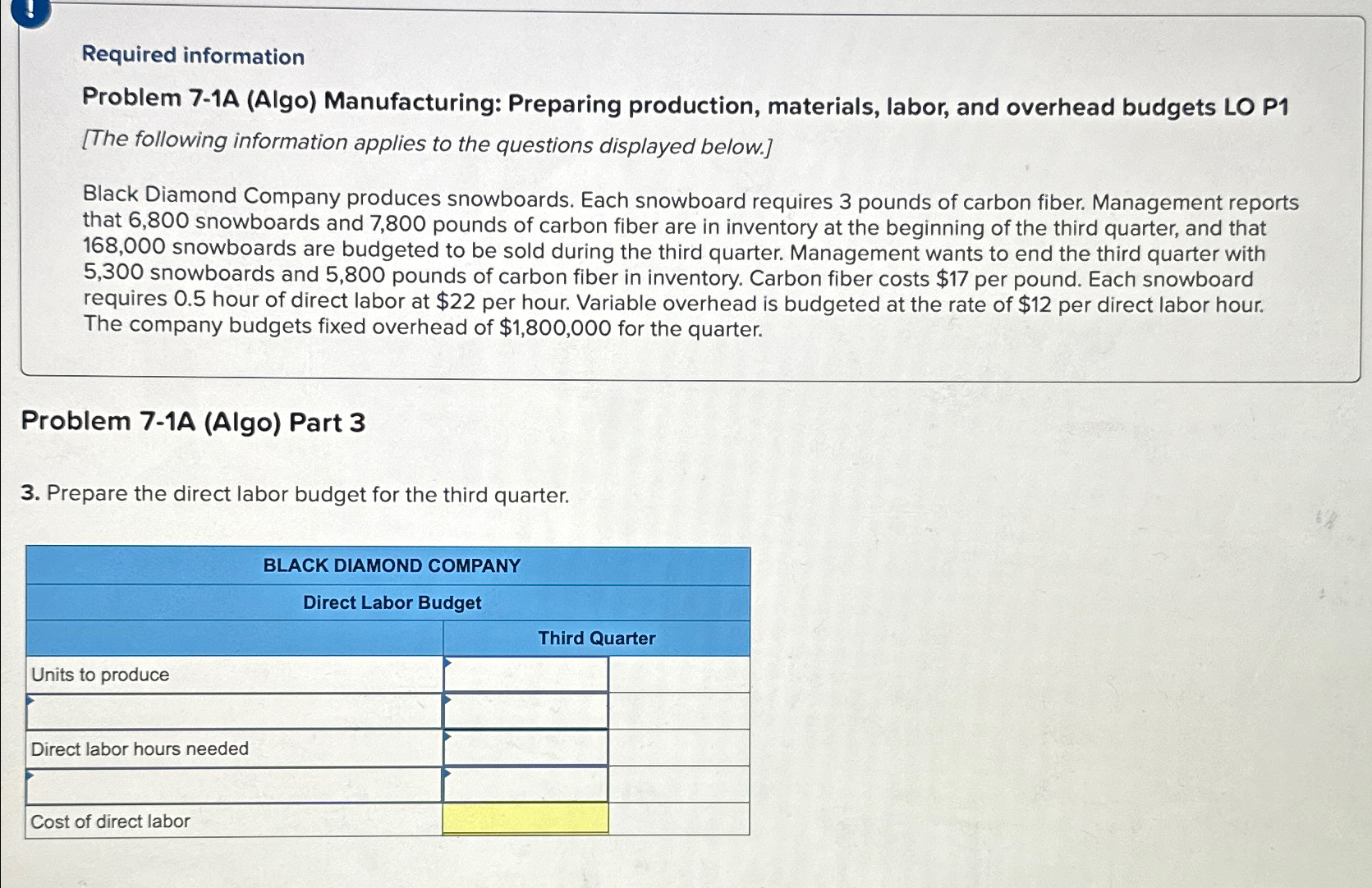 Solved Required informationProblem 7-1A (Algo) | Chegg.com