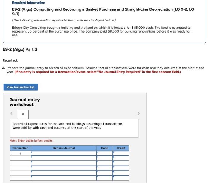 Solved Required information E9-2 (Algo) Computing and | Chegg.com