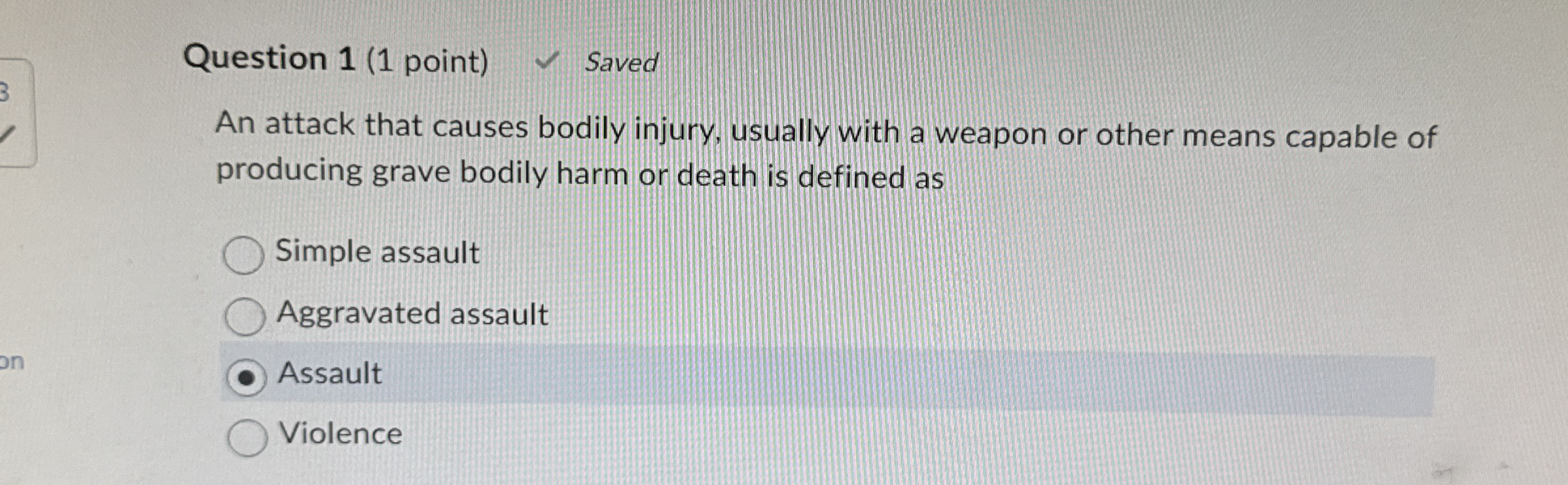 Solved Question 1 (1 ﻿point) ﻿SavedAn attack that causes | Chegg.com