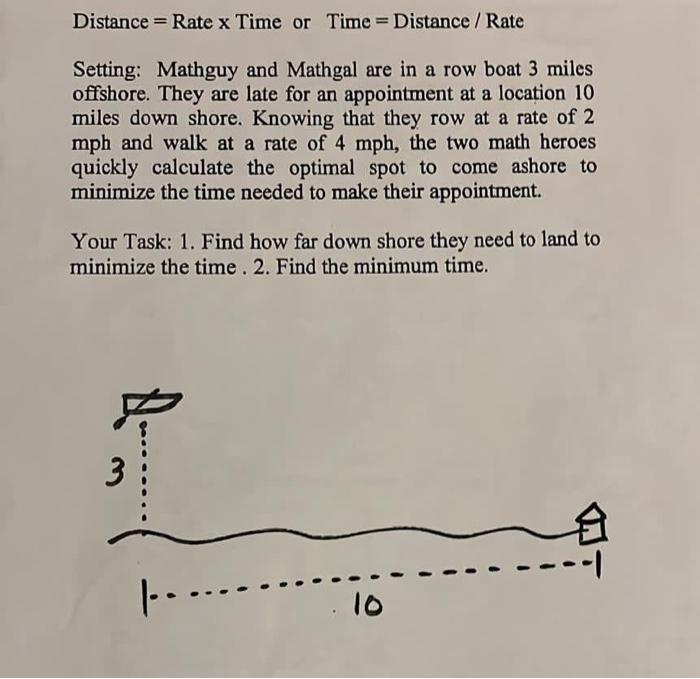 Solved Distance = Rate × Time or Time = Distance / Rate | Chegg.com