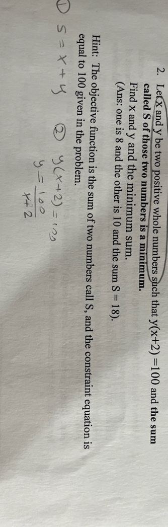 Solved Let x ﻿and y ﻿be two positive whole numbers such that | Chegg.com