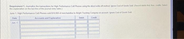 Solved Requirement 1. Journalize the transactions for High | Chegg.com