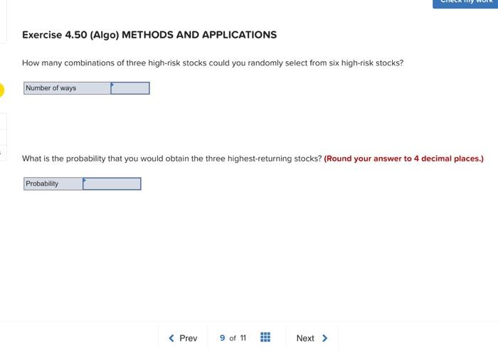 Exercise 4.50 (Algo) METHODS AND APPLICATIONS How | Chegg.com
