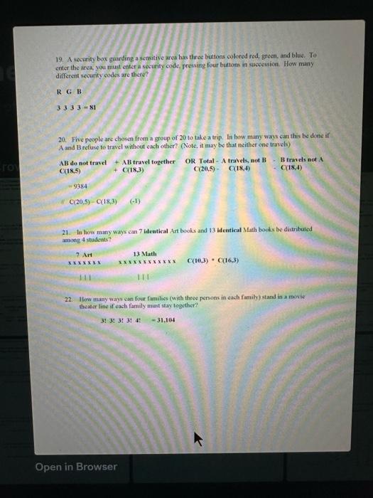 Solved break these questions down and explain why the | Chegg.com