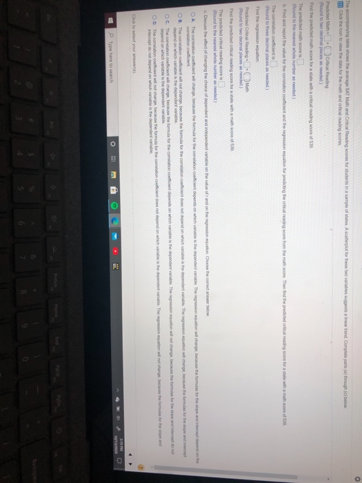 Solved The accompanying table shows the average SAT Man and | Chegg.com