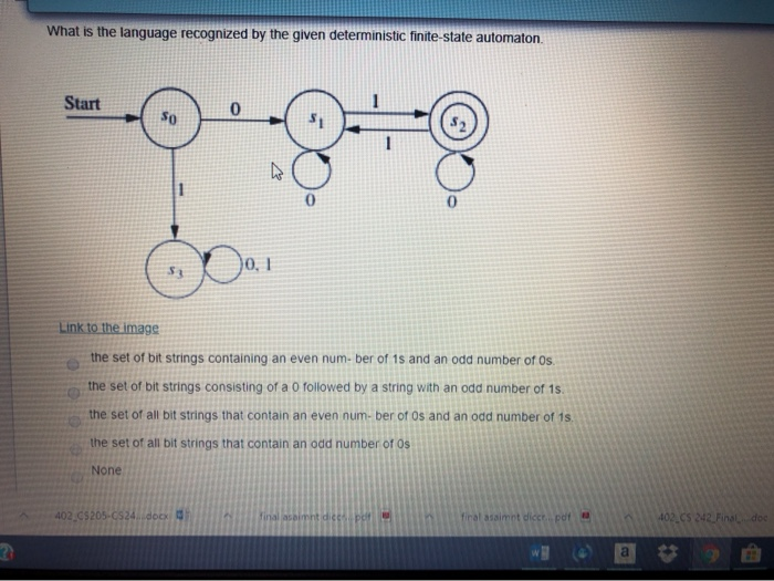 Solved What Is The Language Recognized By The Given