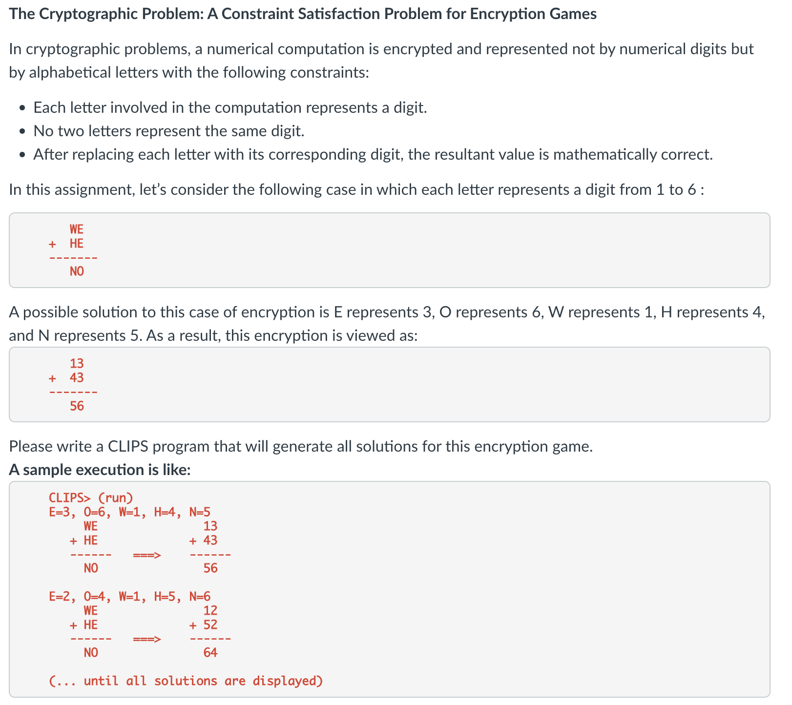 Solved A Constraint Satisfaction Problem for Encryption | Chegg.com