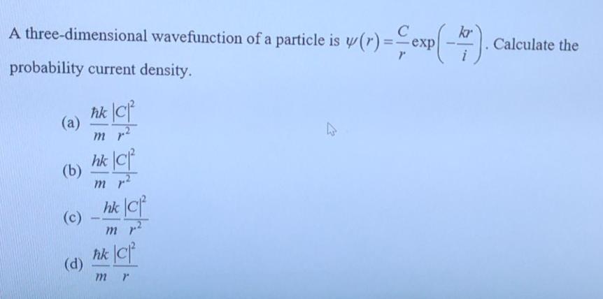 Solved A three-dimensional wavefunction of a particle is | Chegg.com