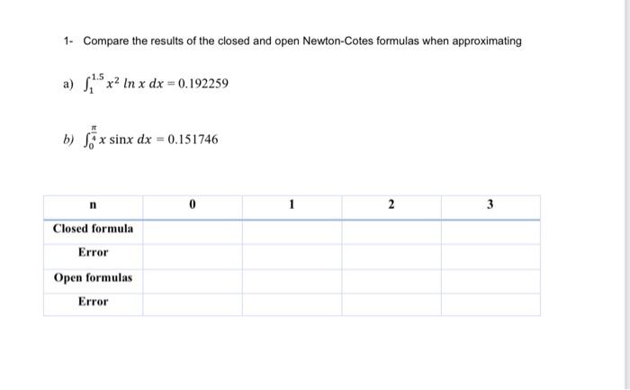 Solved 1- Compare the results of the closed and open | Chegg.com