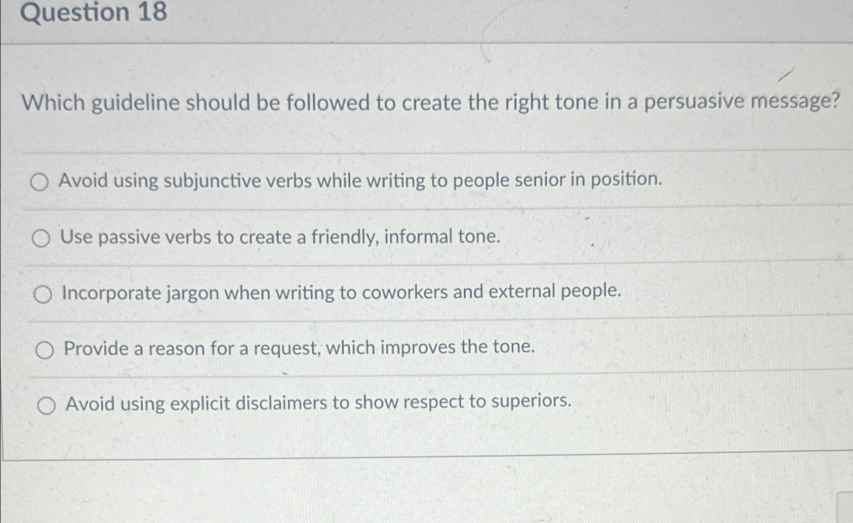 Solved Question 18Which guideline should be followed to | Chegg.com