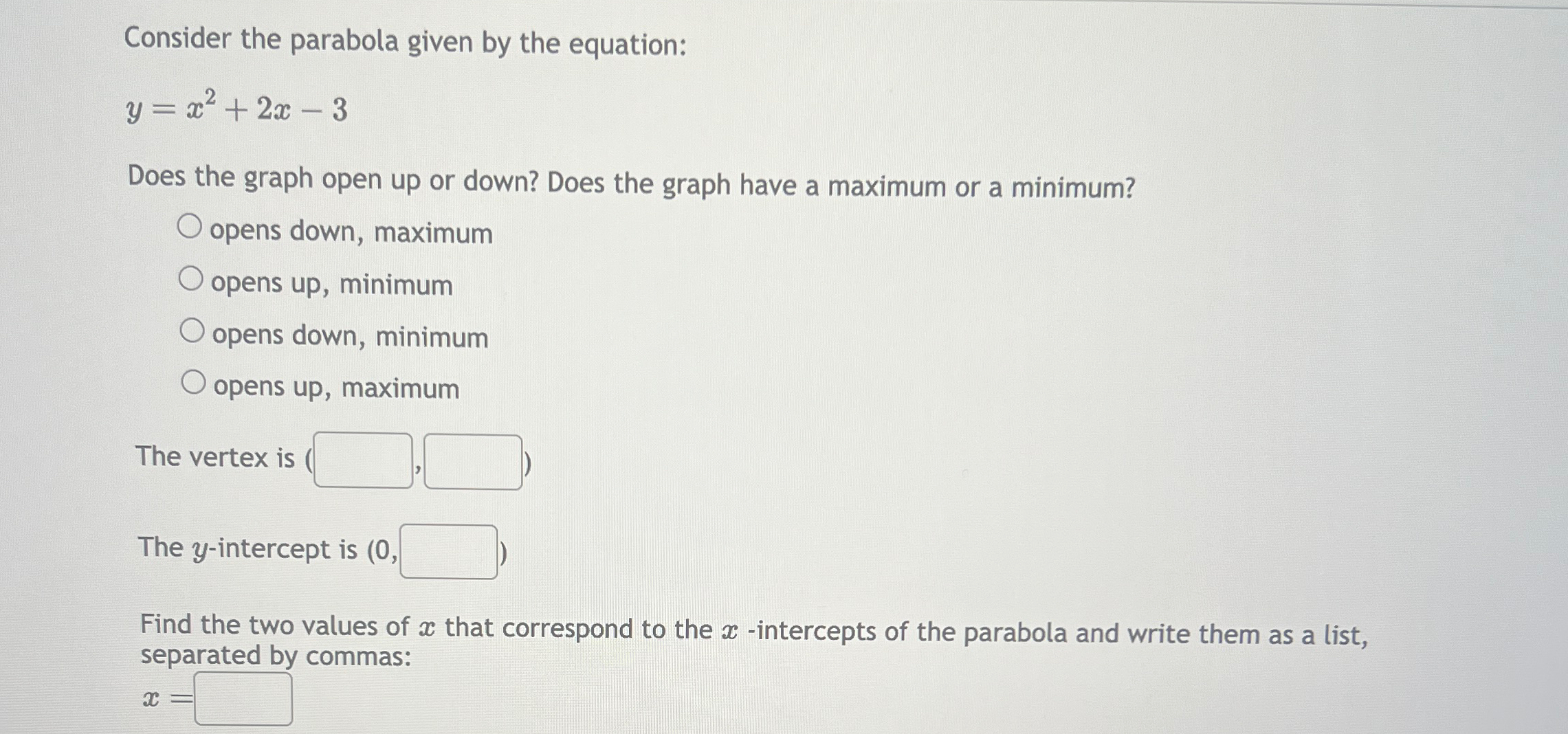 Solved Consider the parabola given by the | Chegg.com
