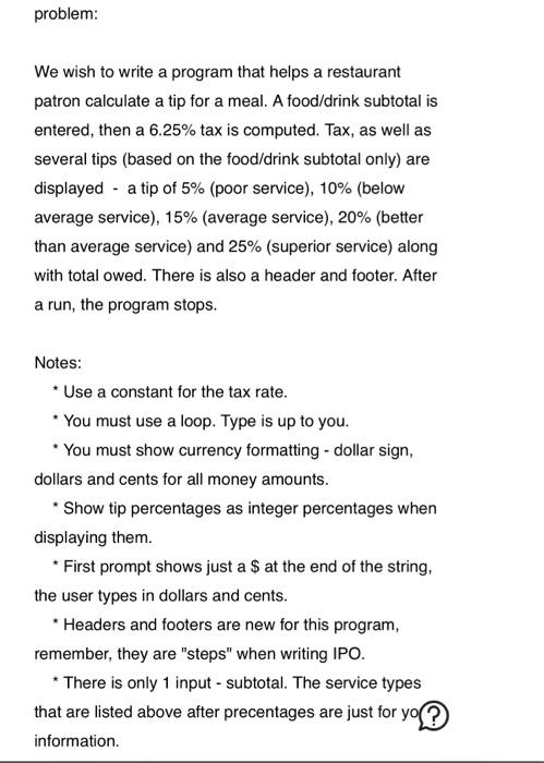 Solved problem: We wish to write a program that helps a | Chegg.com