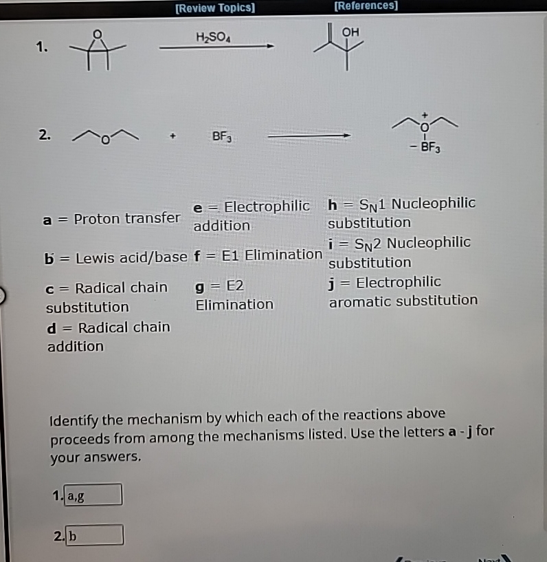 Solved [Review Topics][References]a= ﻿Proton transfer e = | Chegg.com