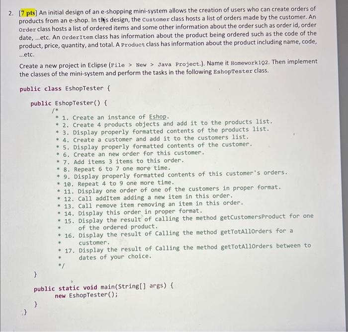 Solved 2. [7 pts] An initial design of an e-shopping | Chegg.com