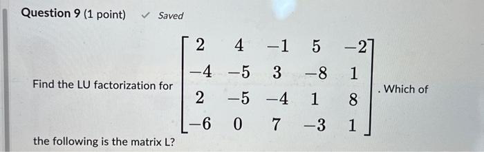 Find the LU factorization for \\( | Chegg.com