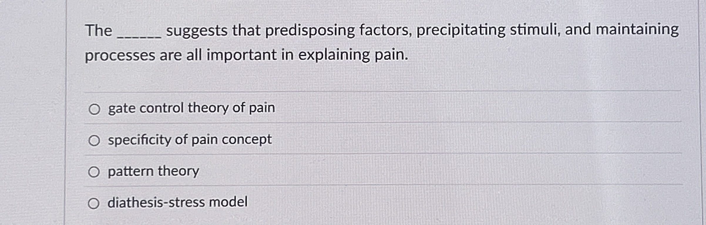Solved The ﻿suggests that predisposing factors, | Chegg.com