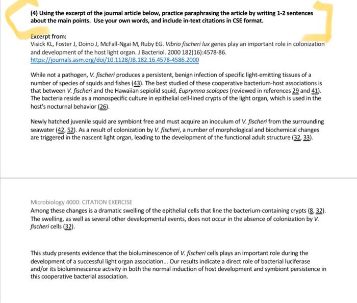 Solved (4) Now, read the 3 excerpts from 3 different journal | Chegg.com