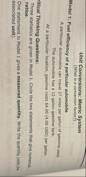 Solved Unit Conversions: Metric System(What is a conversion | Chegg.com