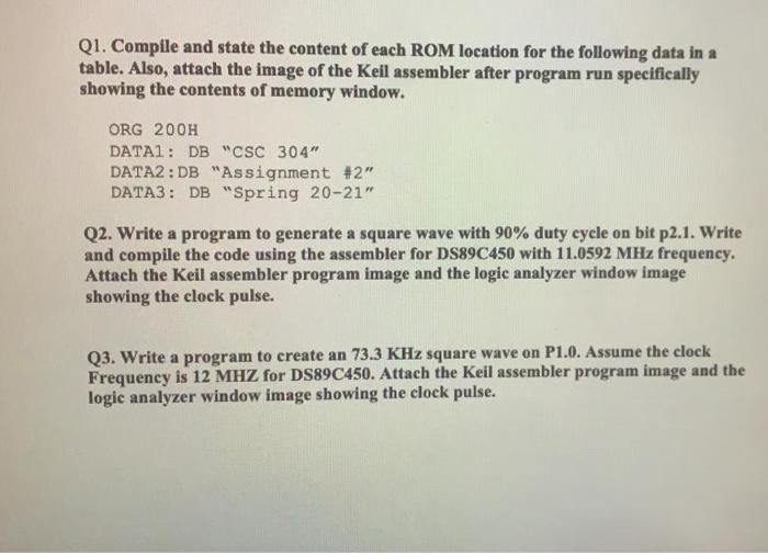 Solved Q1. Compile and state the content of each ROM | Chegg.com
