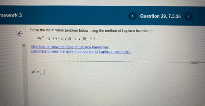 Solved Solve the initial value problem below using the | Chegg.com