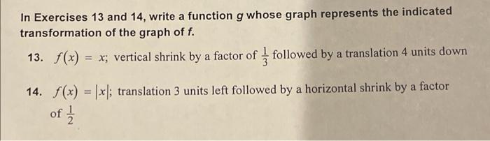 Solved In Exercises 13 and 14, write a function g whose | Chegg.com