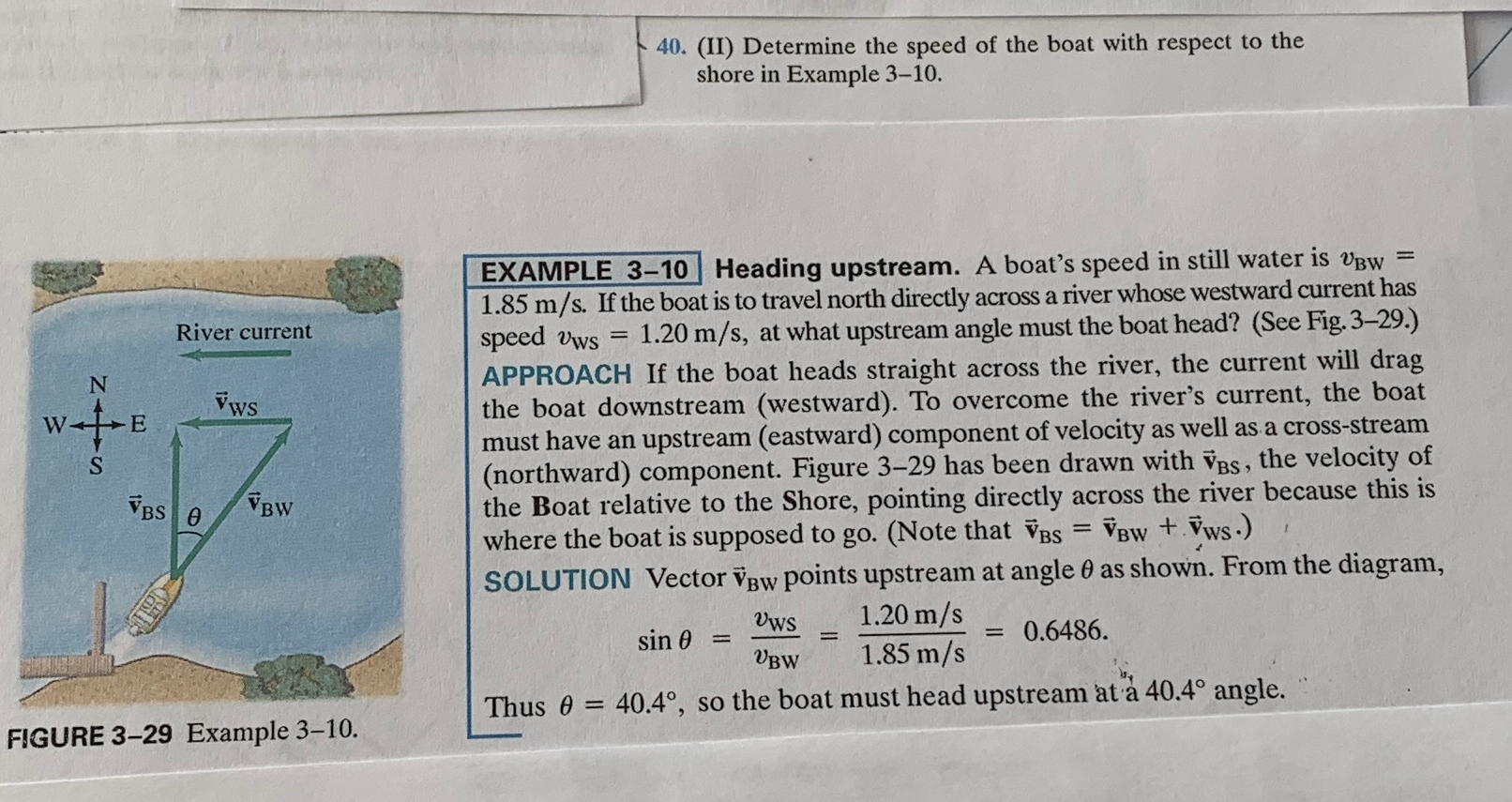 Solved (II) ﻿Determine the speed of the boat with respect to | Chegg.com
