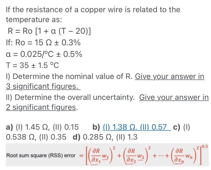 Solved If the resistance of a copper wire is related to the | Chegg.com