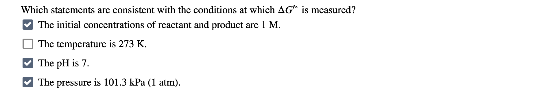 Solved Which statements are consistent with the conditions | Chegg.com