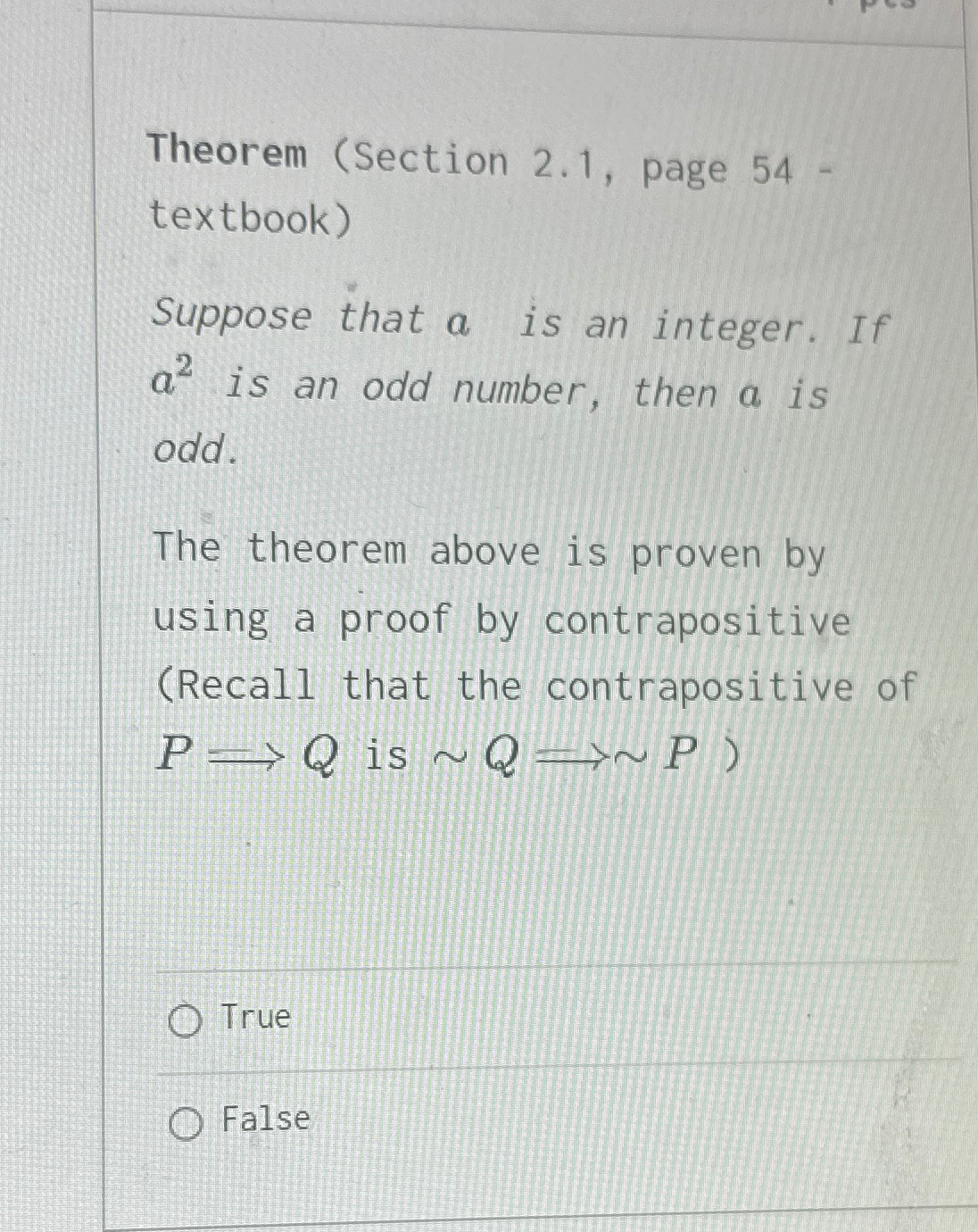 Solved Theorem (Section 2.1, ﻿page 54 ﻿textbook)Suppose that | Chegg.com